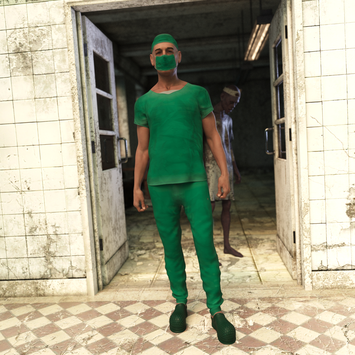 M3D Zombie Hospital Outfit for Genesis 9 | Daz 3D