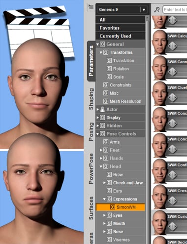 Expressions and Face aniBlocks for Genesis 9 | Daz 3D