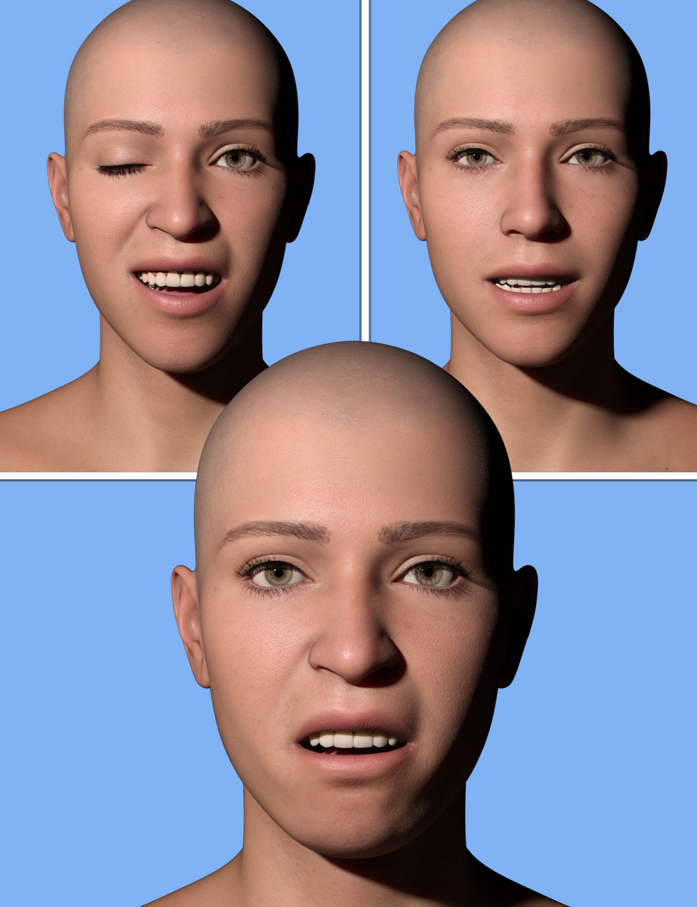 Expressions and Face aniBlocks for Genesis 9 | Daz 3D