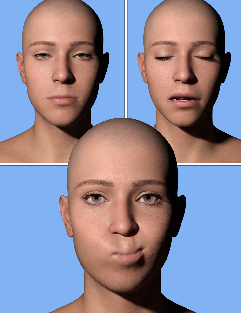 Expressions and Face aniBlocks for Genesis 9 | Daz 3D