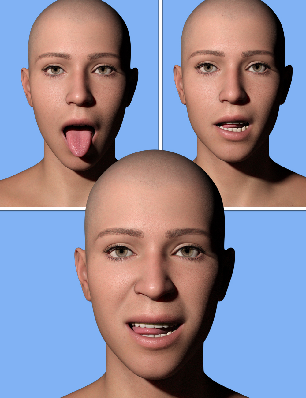 Expressions and Face aniBlocks for Genesis 9 | Daz 3D