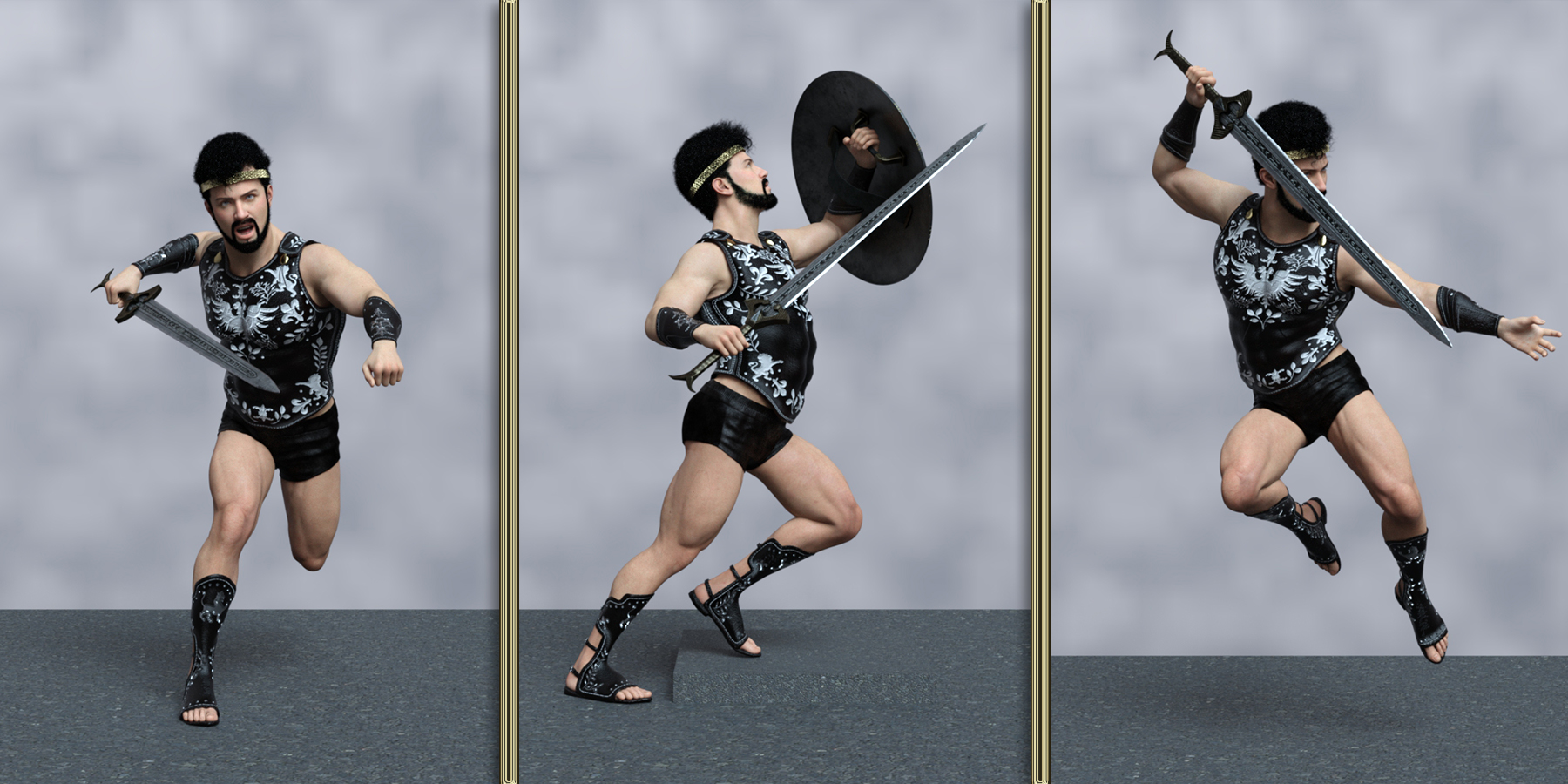 Hercules Missions Poses for Genesis 9 Base and Bonus Shape | Daz 3D