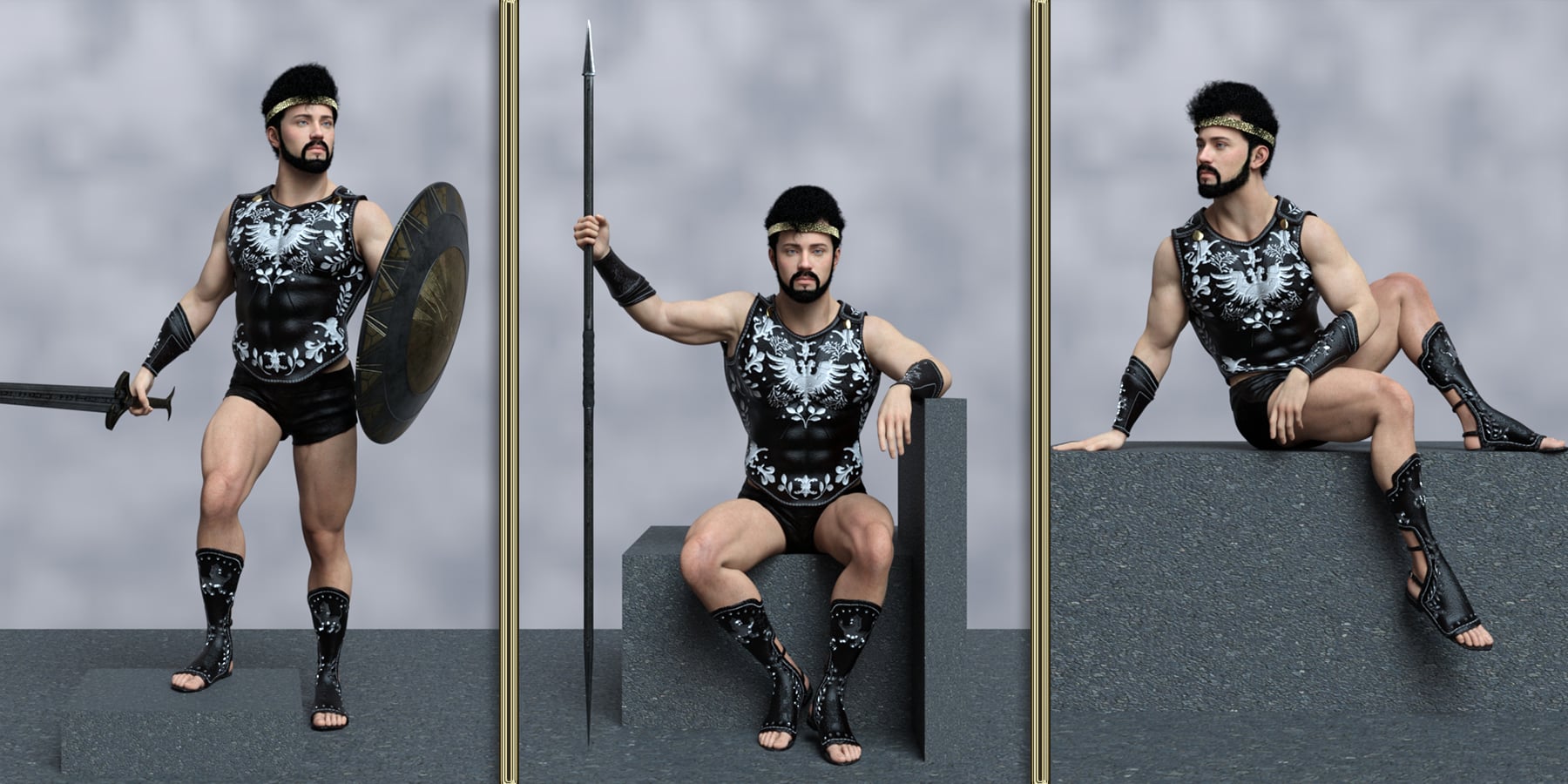 Hercules Missions Poses for Genesis 9 Base and Bonus Shape | Daz 3D
