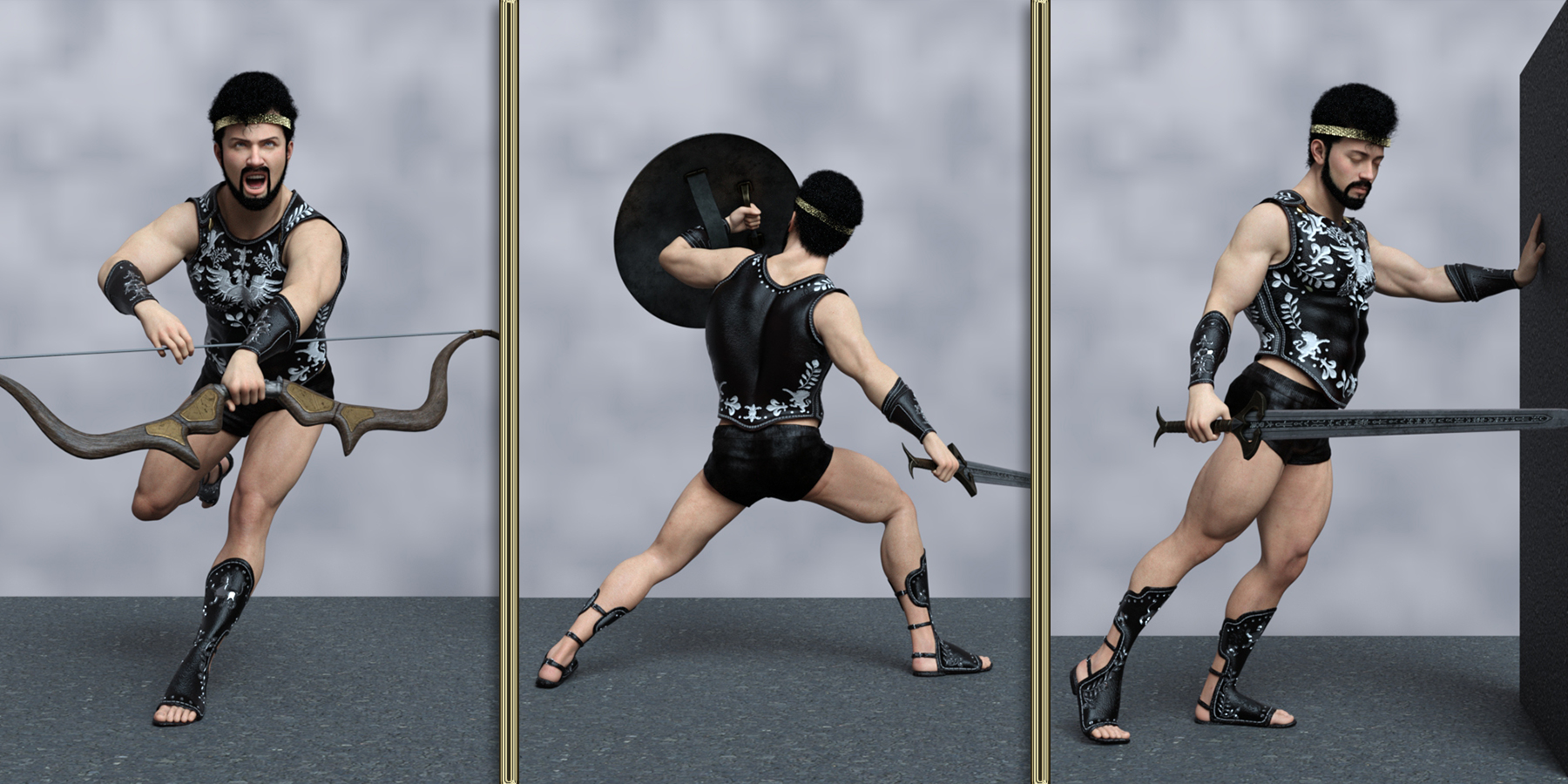 Hercules Missions Poses for Genesis 9 Base and Bonus Shape | Daz 3D
