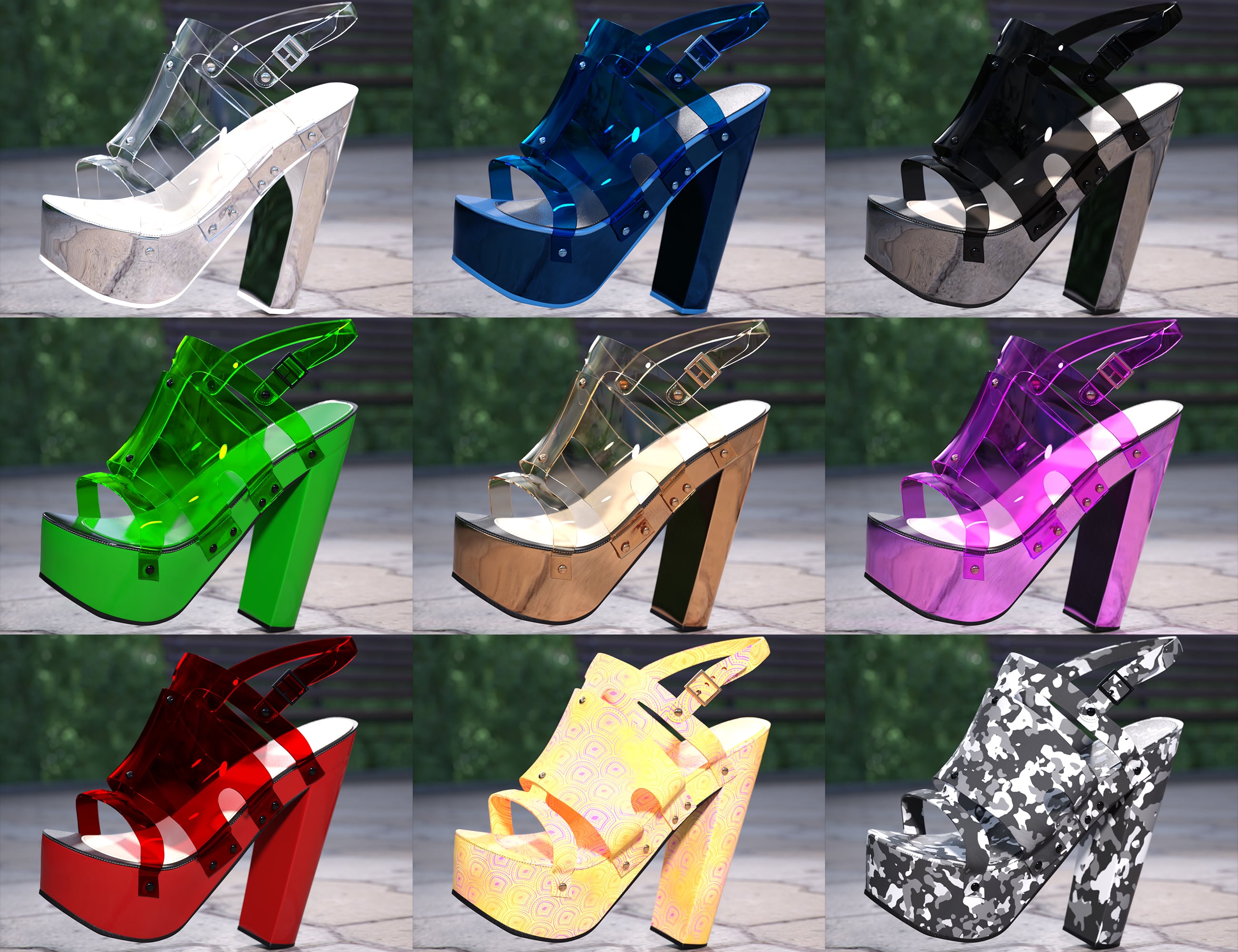Zoey Platform Heels For Genesis 9 | Daz 3D