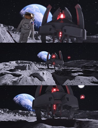 Aliens On The Moon | Daz 3D