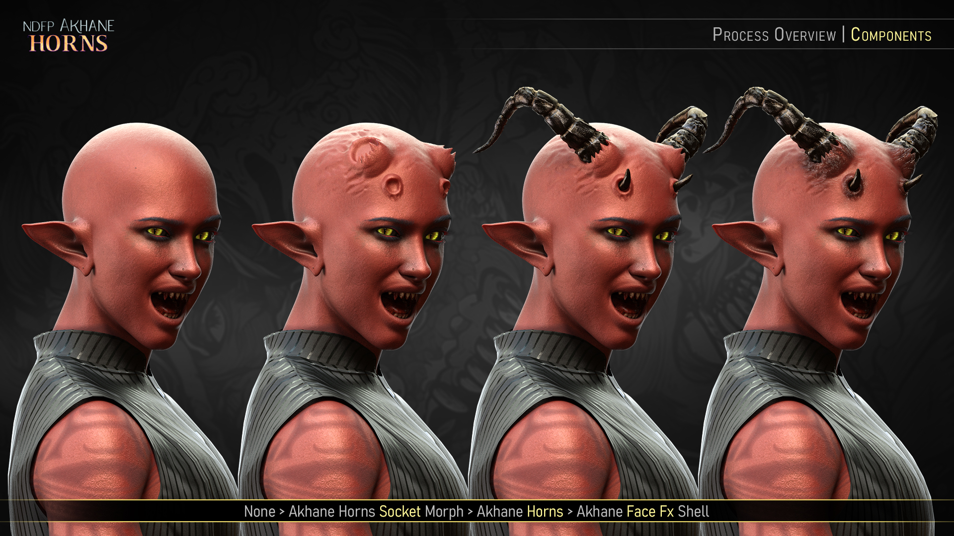NDFP Akhane Horns for Genesis 9 | Daz 3D