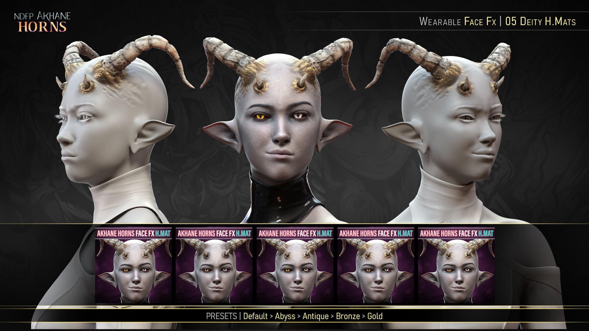 NDFP Akhane Horns for Genesis 9 | Daz 3D