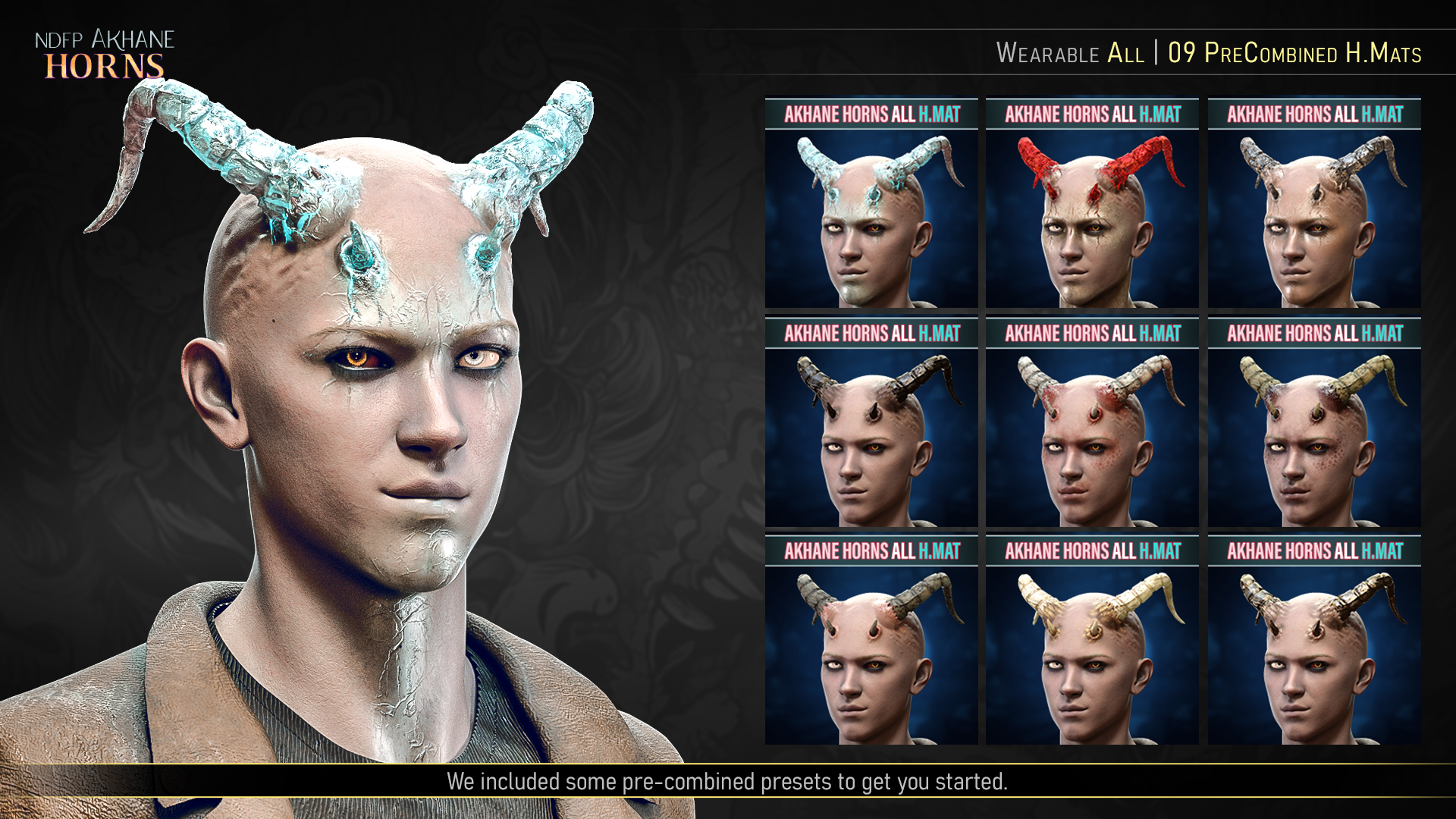 NDFP Akhane Horns for Genesis 9 | Daz 3D