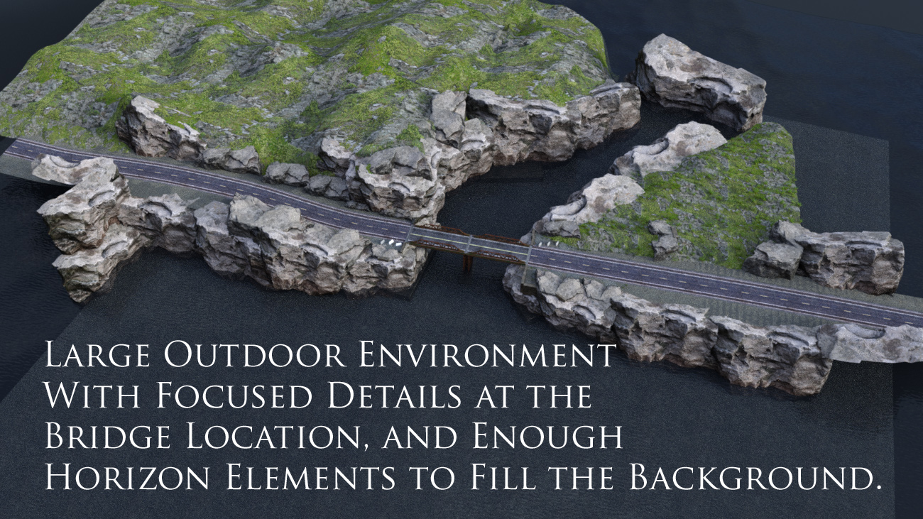 1stB Old Steel Bridge On A Desolate Road | Daz 3D