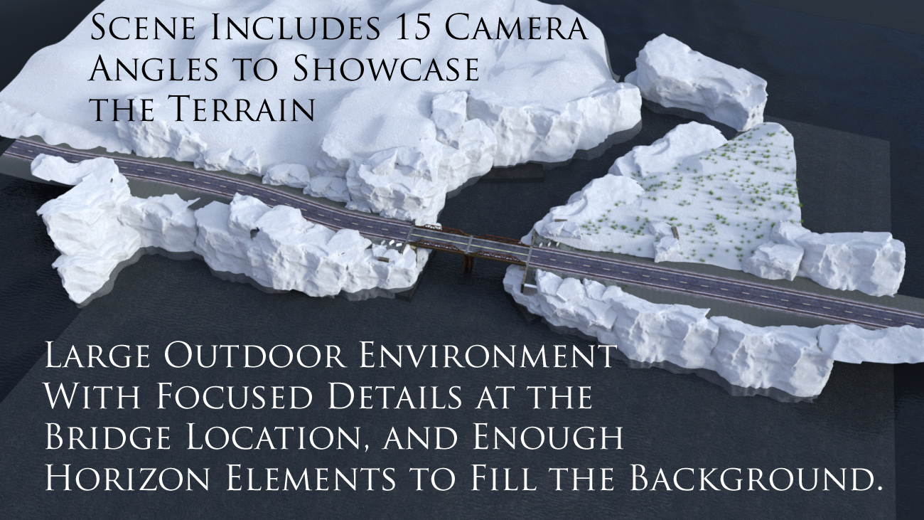 1stB Old Steel Bridge On A Desolate Road | Daz 3D