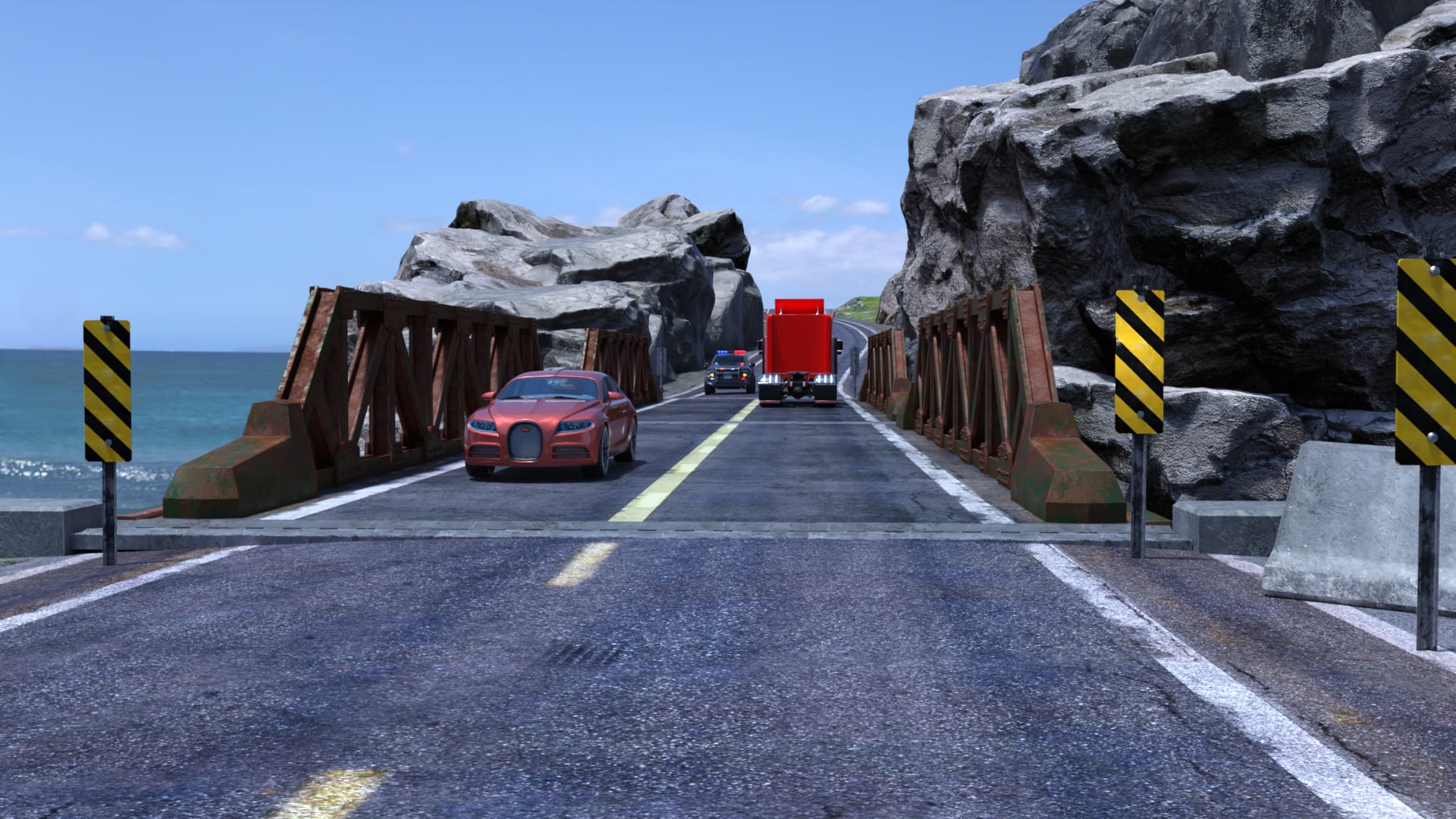 1stB Old Steel Bridge On A Desolate Road | Daz 3D