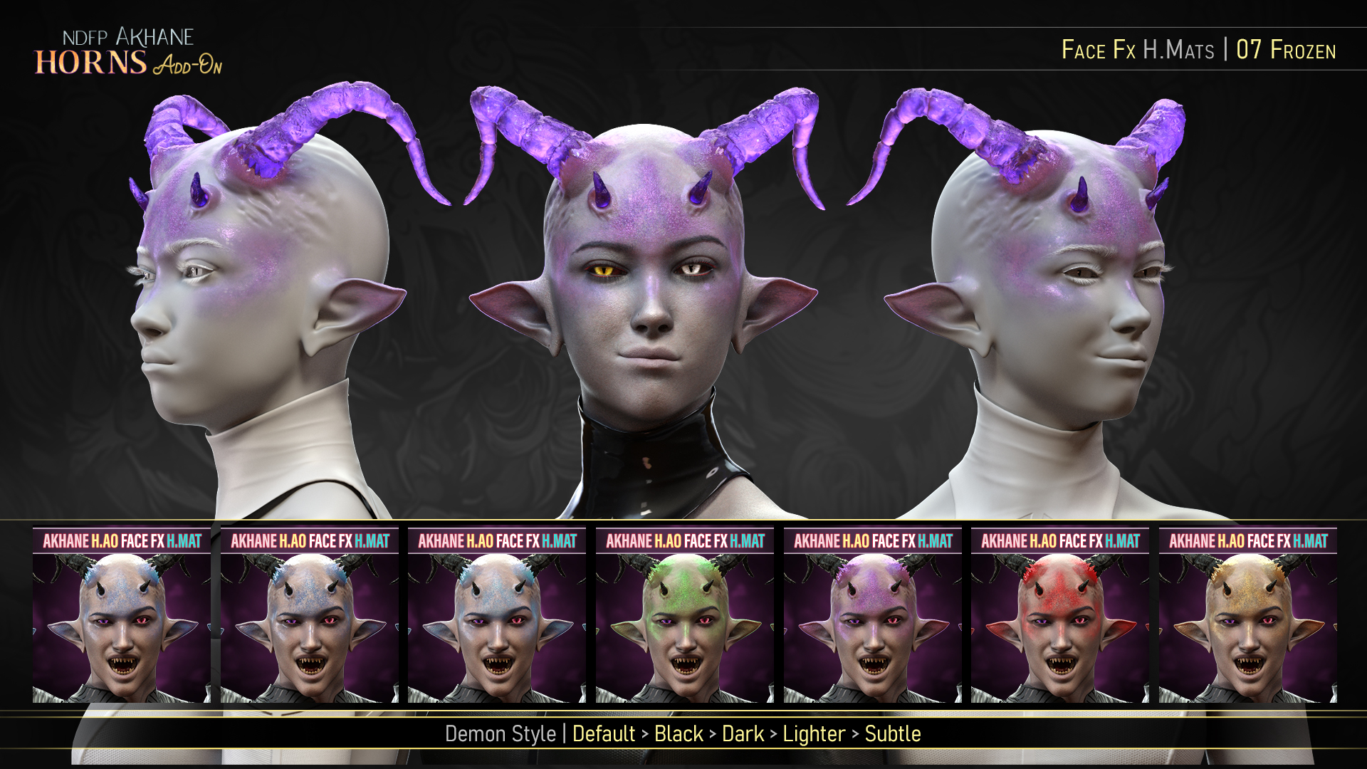 FPE Akhane Horns Add-On for Genesis 9 | Daz 3D