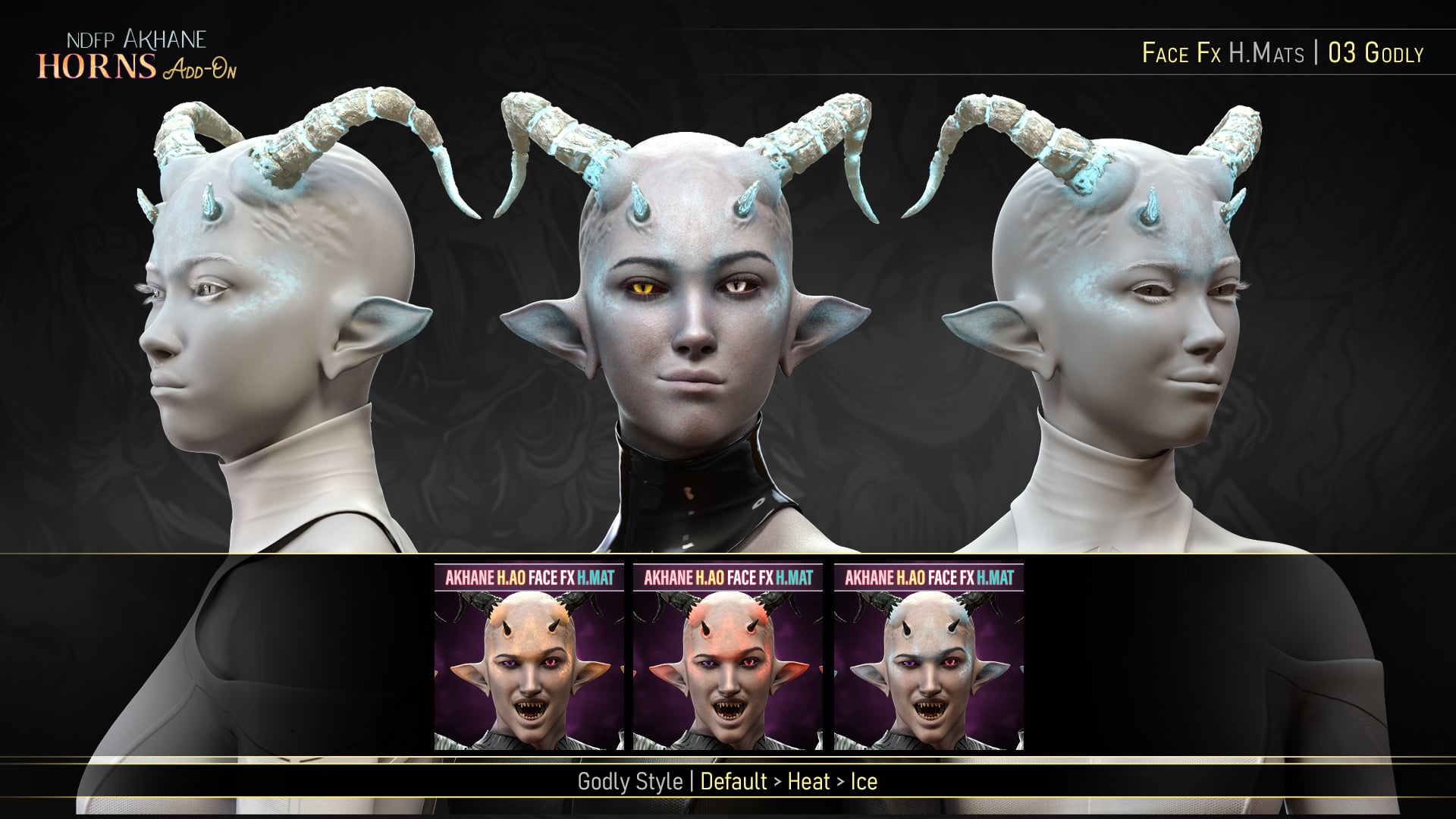 FPE Akhane Horns Add-On for Genesis 9 | Daz 3D