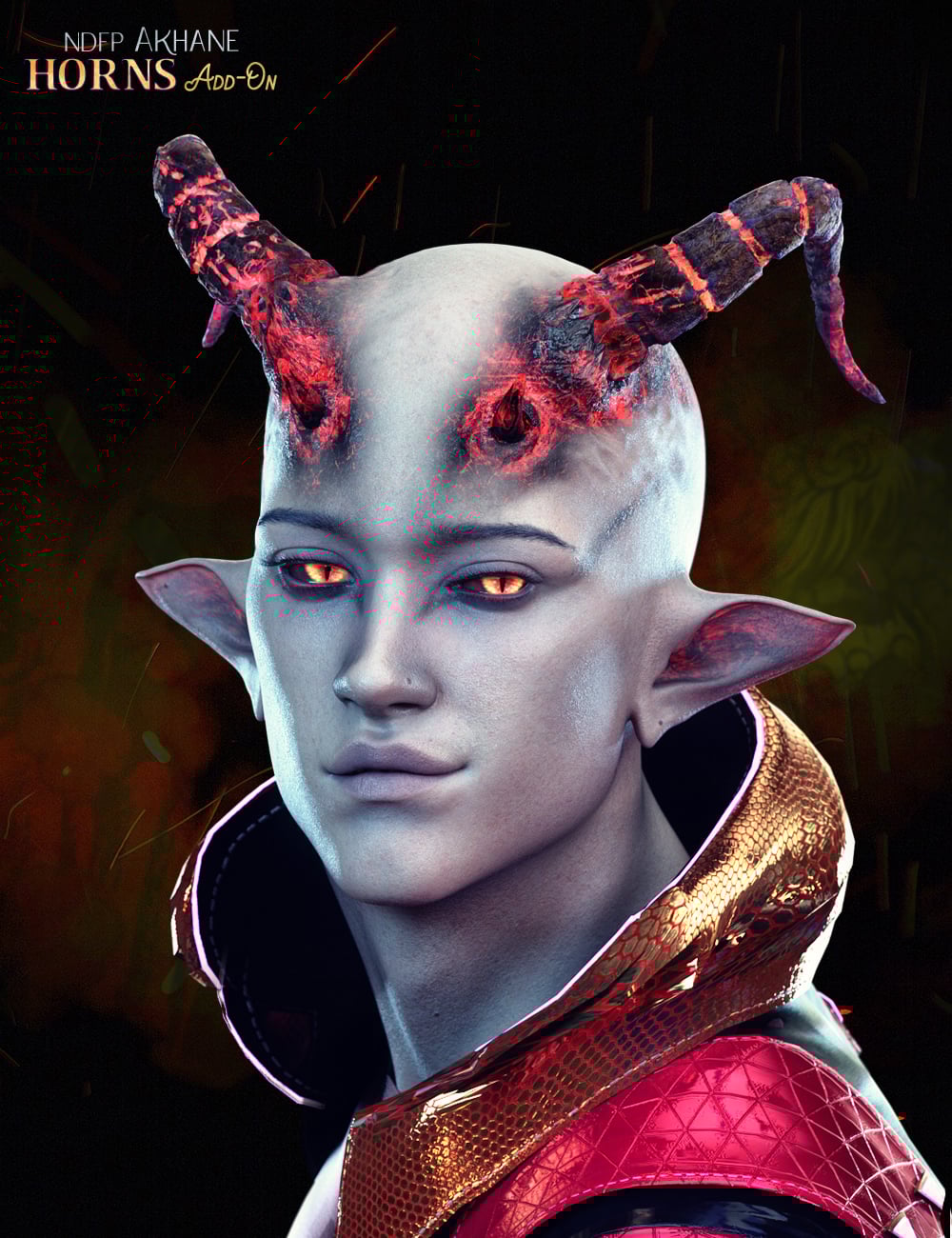 FPE Akhane Horns Add-On for Genesis 9 | Daz 3D