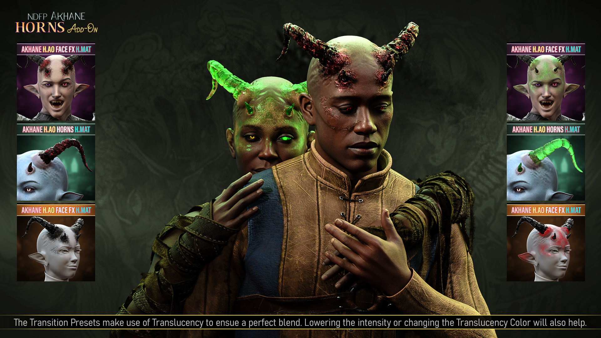 FPE Akhane Horns Add-On for Genesis 9 | Daz 3D