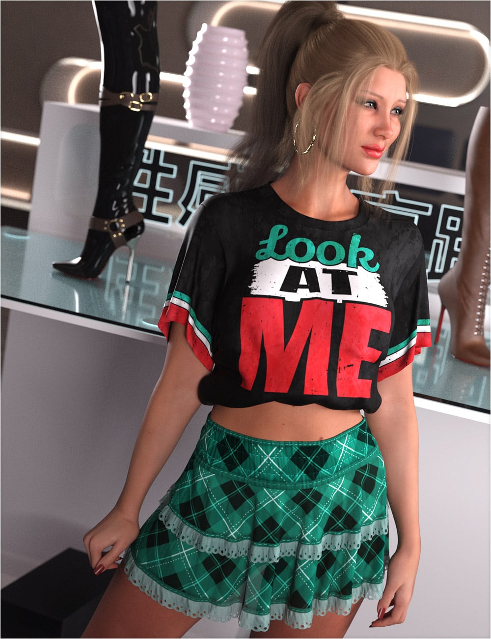 Addition Textures for OOT Oversized T-Shirt and Skirt | Daz 3D