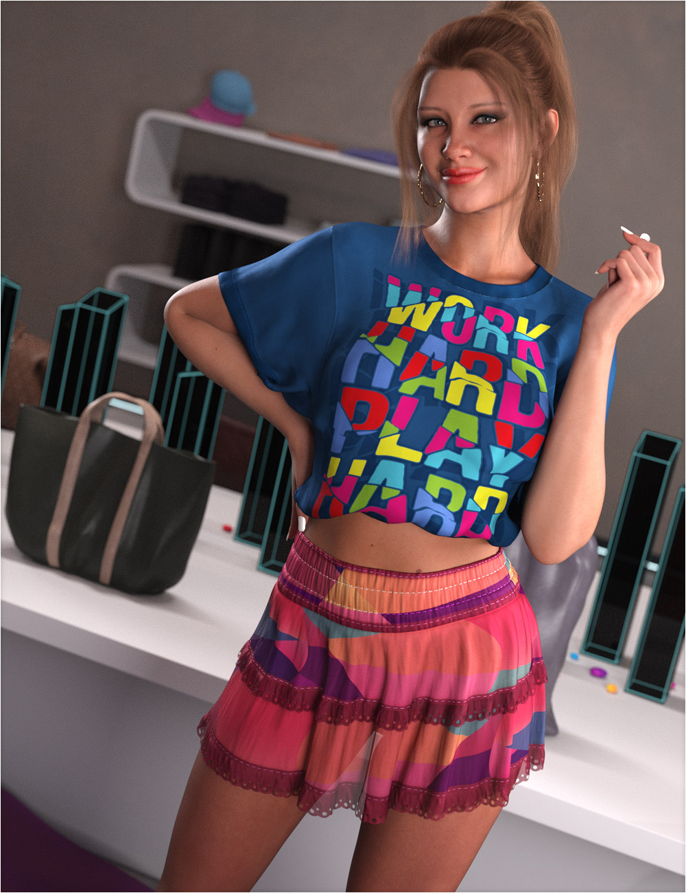 Addition Textures for OOT Oversized T-Shirt and Skirt | Daz 3D
