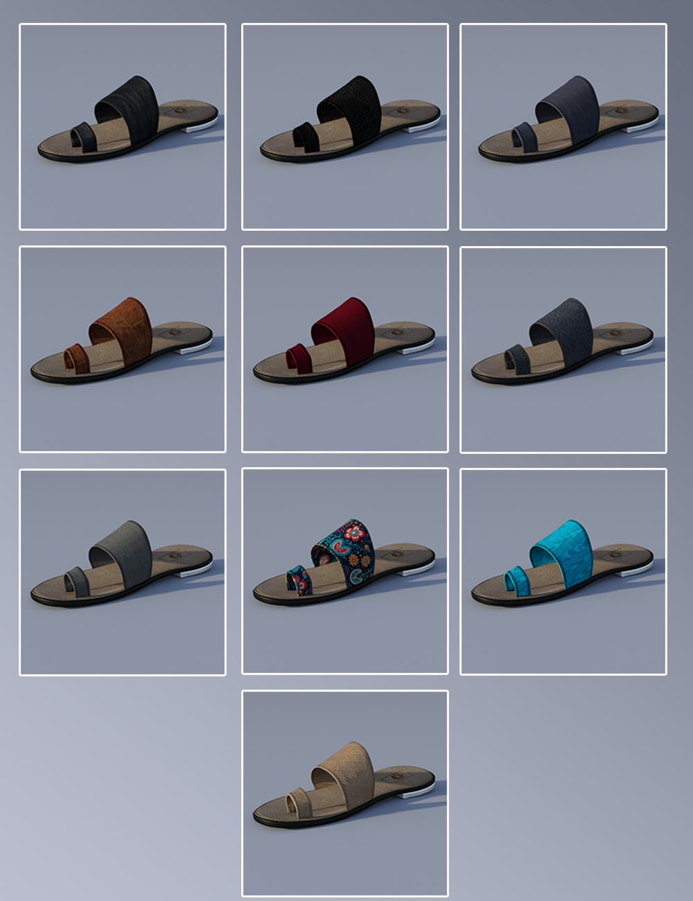 Minimalist Flat Sandals for Genesis 9 | Daz 3D