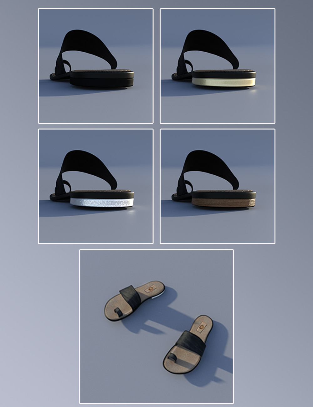 Minimalist Flat Sandals for Genesis 9 | Daz 3D