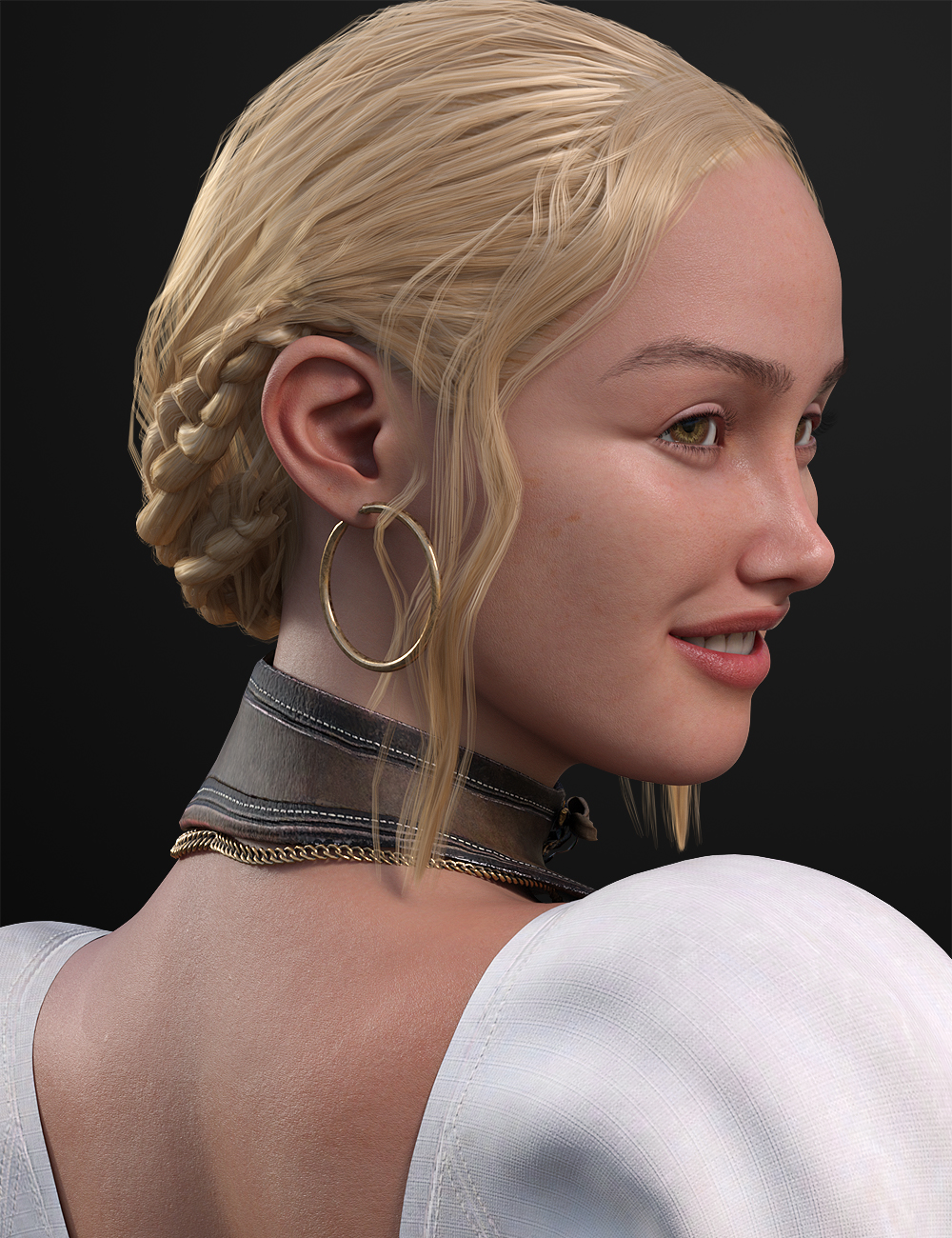 Eveline Medieval Tavern Maid Hair for Genesis 9, 8.1 and 8 Females | Daz 3D