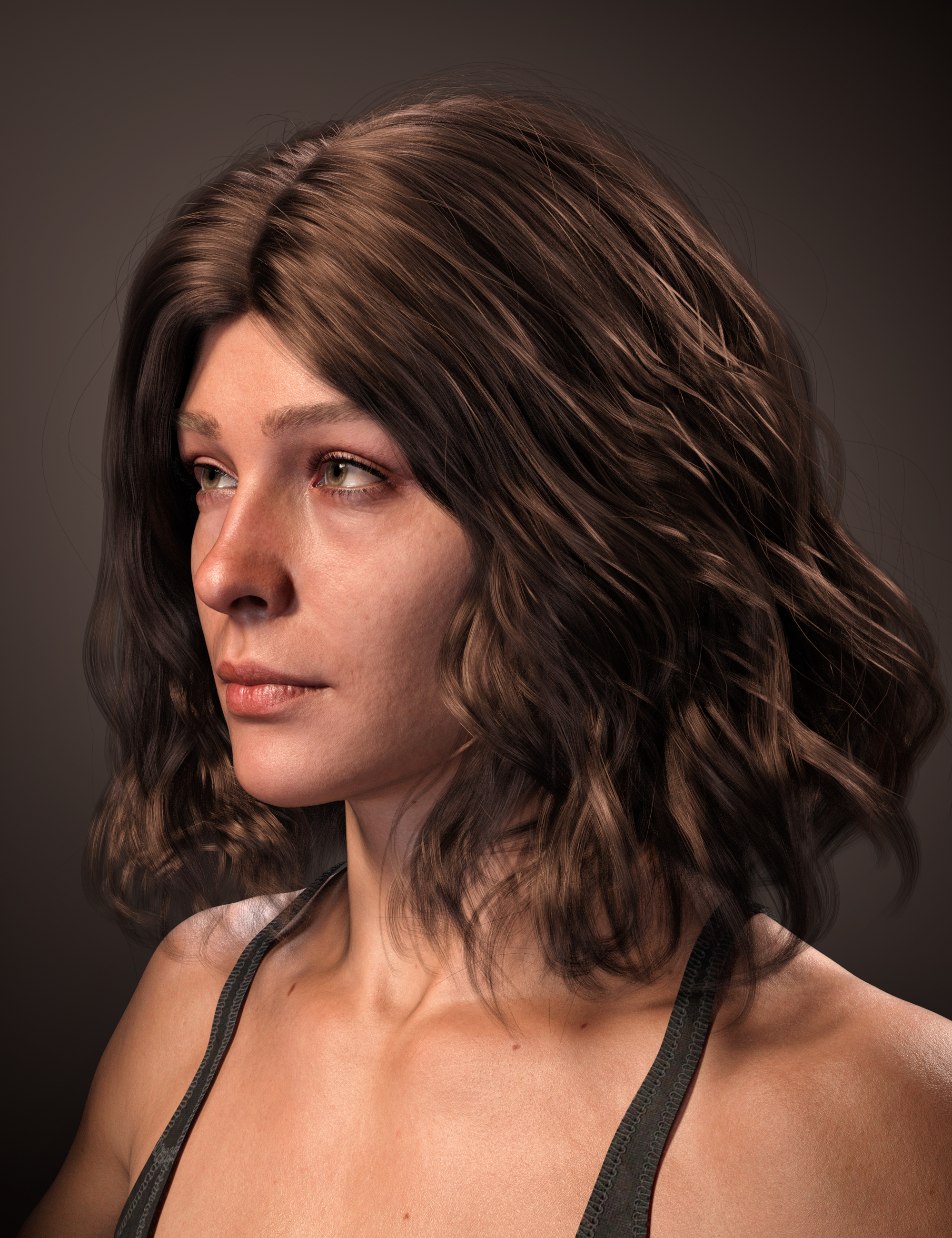 FE Mid Split Curl Hair for Genesis 9 | Daz 3D