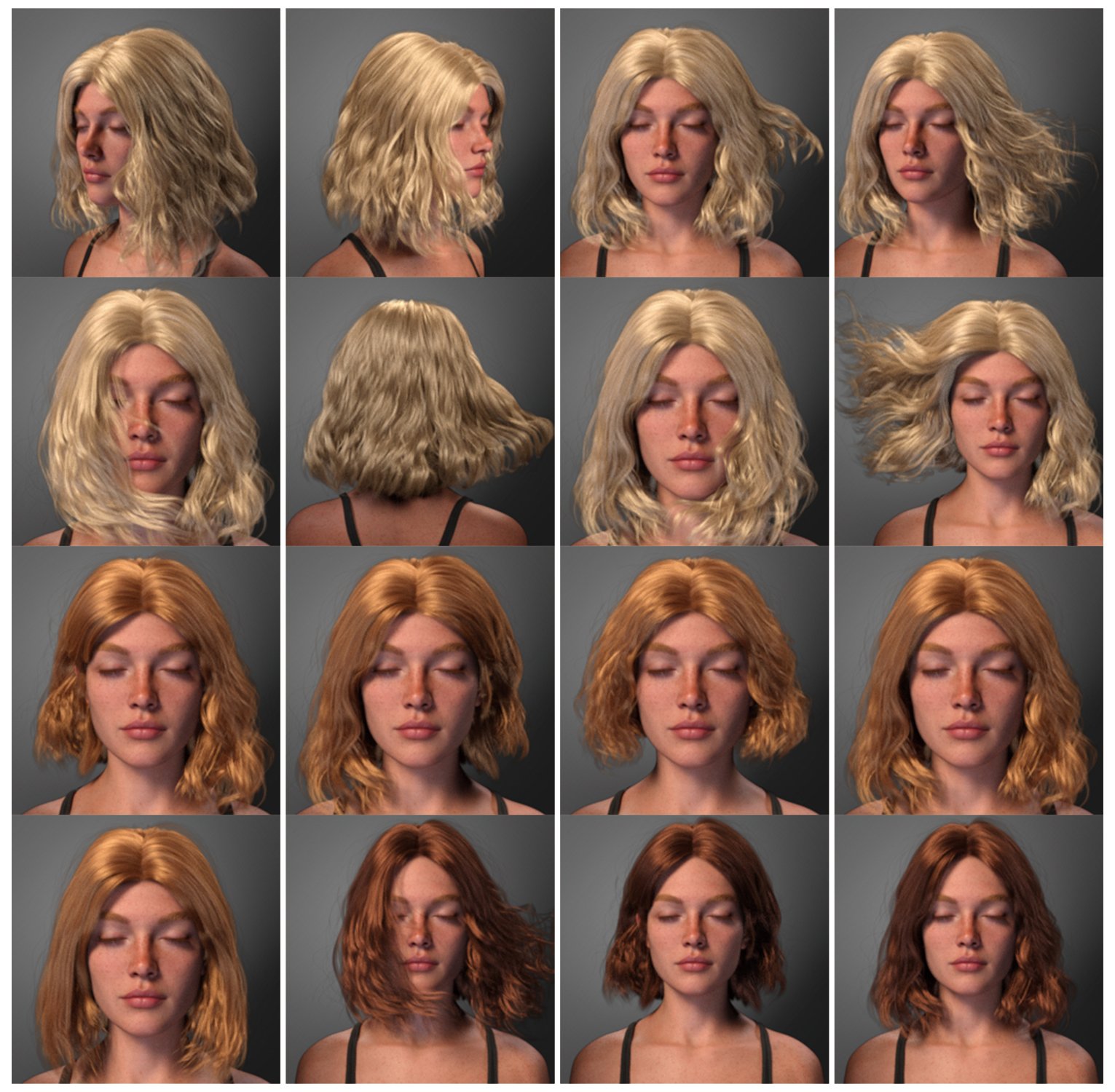 FE Mid Split Curl Hair for Genesis 9 | Daz 3D