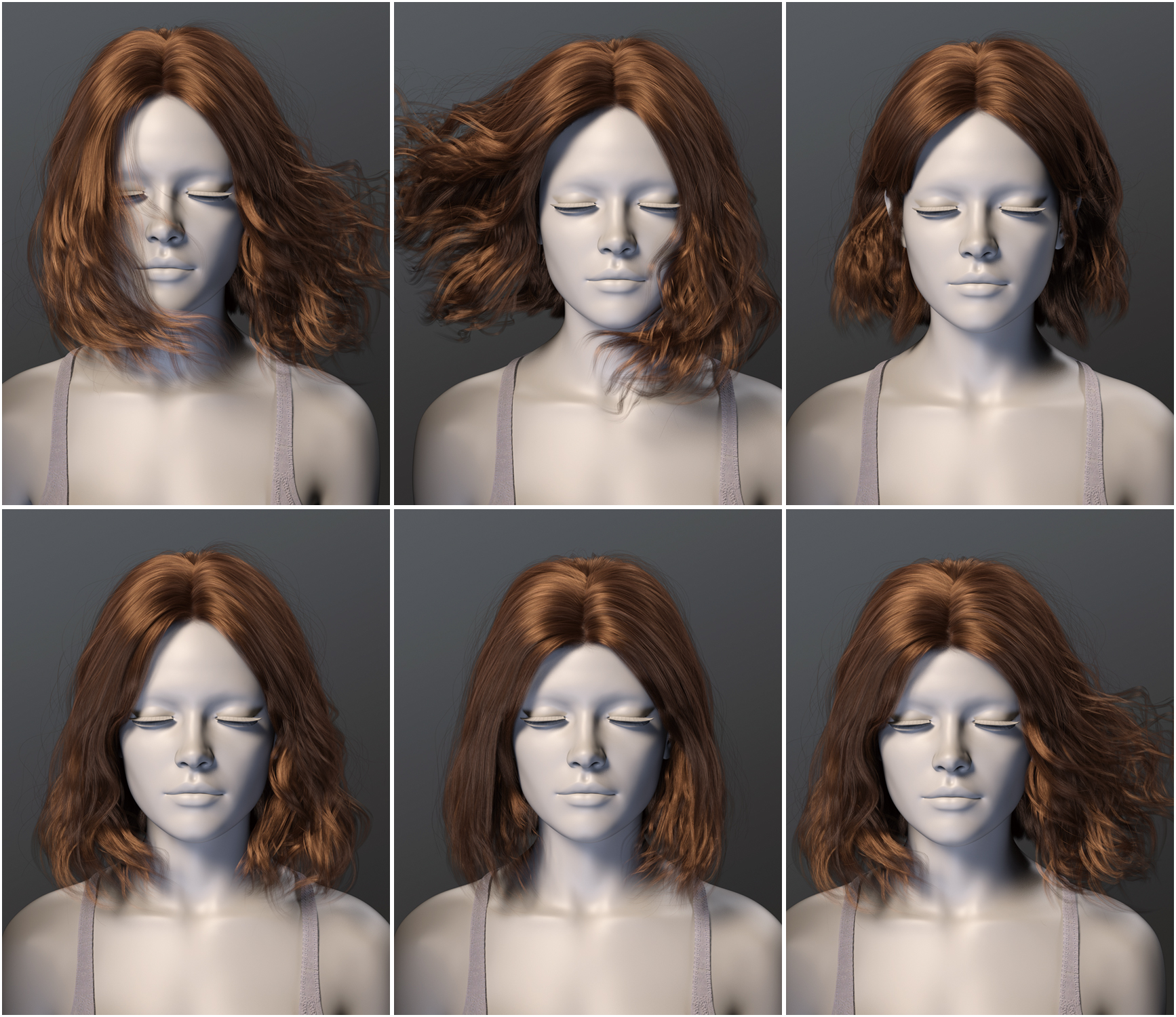 FE Mid Split Curl Hair for Genesis 9 | Daz 3D
