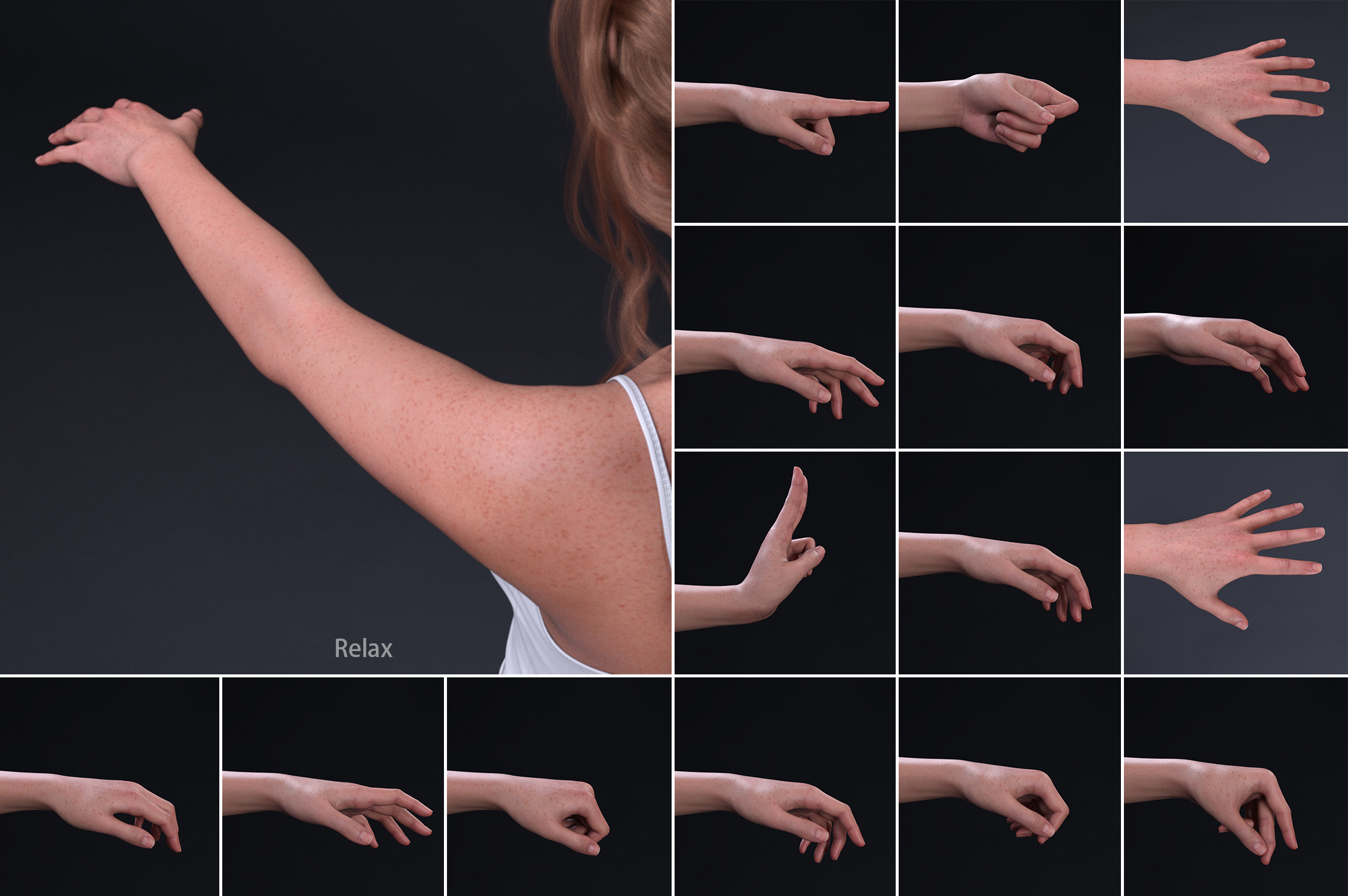 Basic Hand Poses and Props Collection For Victoria 9 | Daz 3D