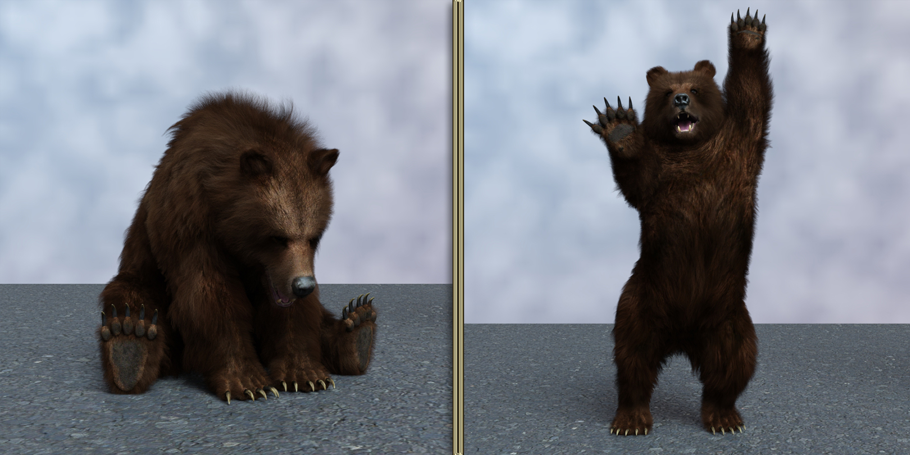 Bearrific Poses for AM Brown Bear | Daz 3D