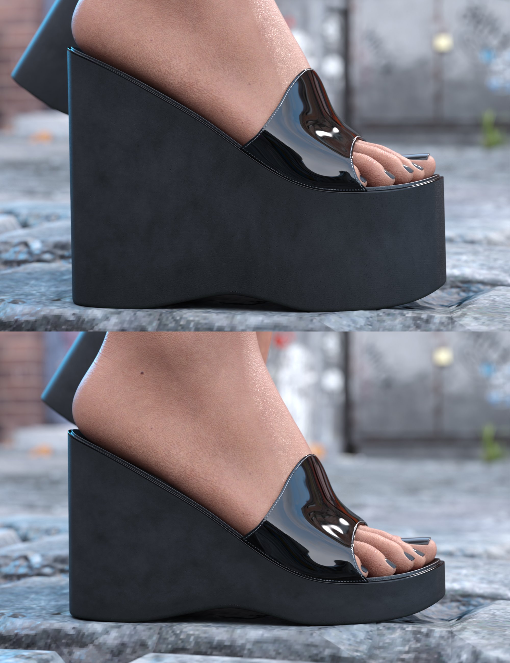 Helsie Wedge Mules for Genesis 9 | Daz 3D