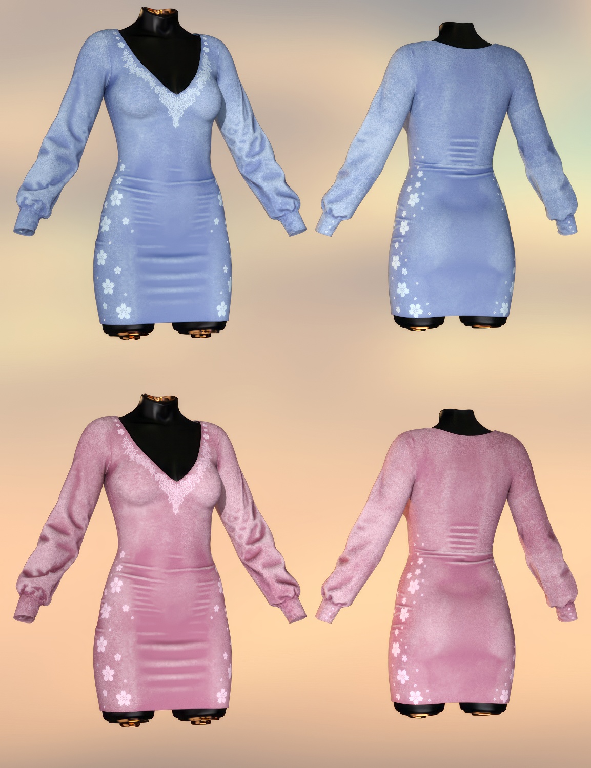 ZK dForce Hydrangea Dress for Genesis 9 | Daz 3D