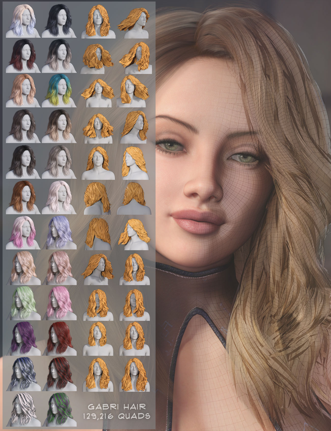 Gabri Hair for Genesis 9 | Daz 3D