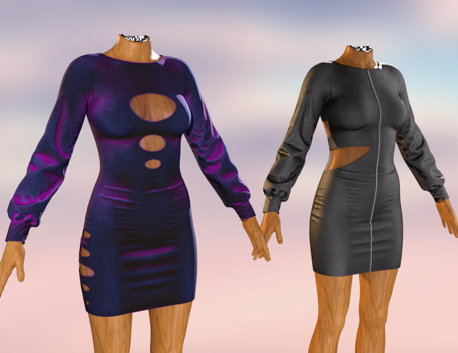 ZK dForce Hydrangea Dress Texture Addon | Daz 3D