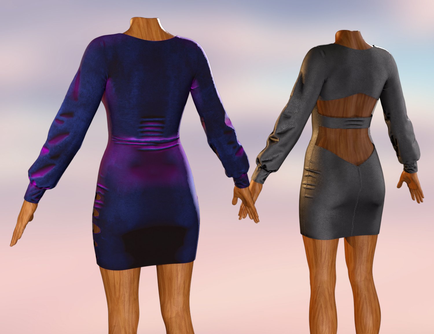 ZK dForce Hydrangea Dress Texture Addon | Daz 3D