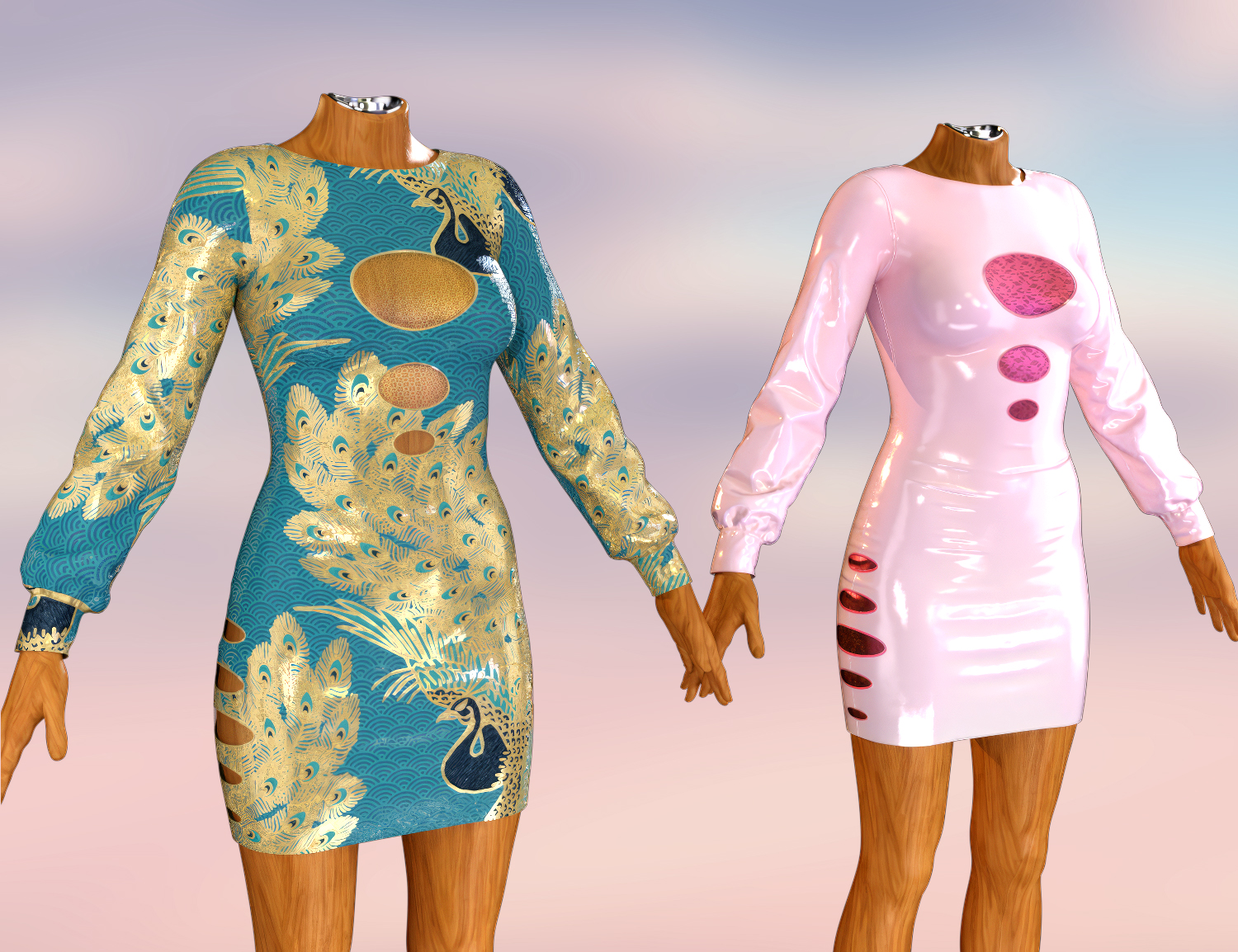 ZK dForce Hydrangea Dress Texture Addon | Daz 3D
