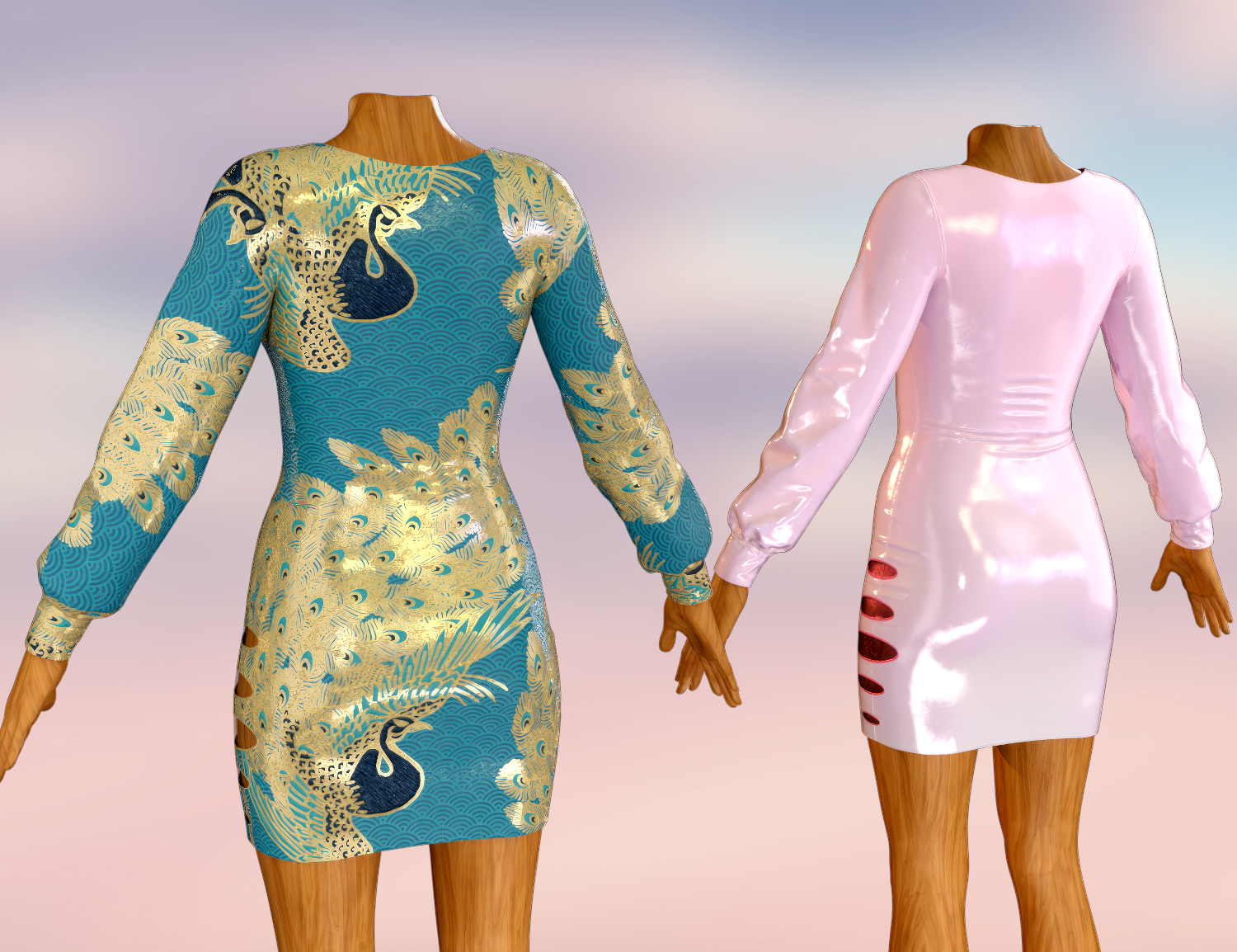ZK dForce Hydrangea Dress Texture Addon | Daz 3D
