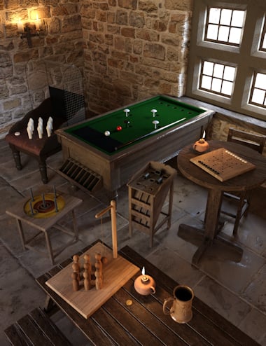 English Village Pub Games | Daz 3D