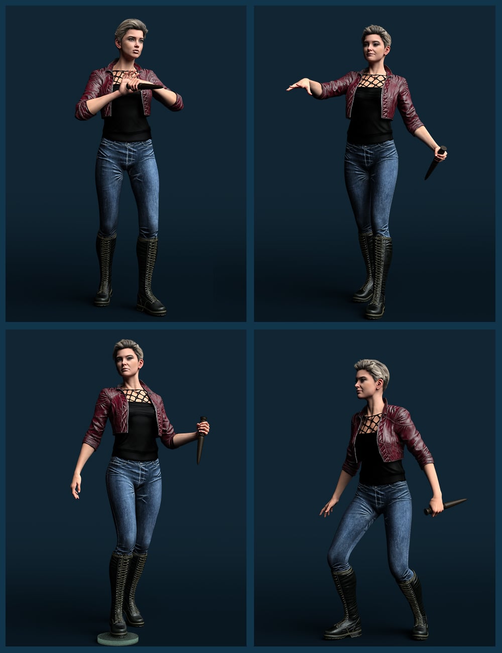 Night Fighter Poses for Genesis 9 | Daz 3D