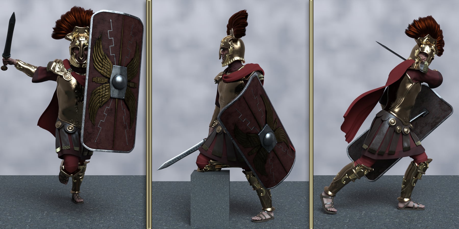 Julius Battle Hierarchical Poses for Julius 9 and Janus Weapons | Daz 3D