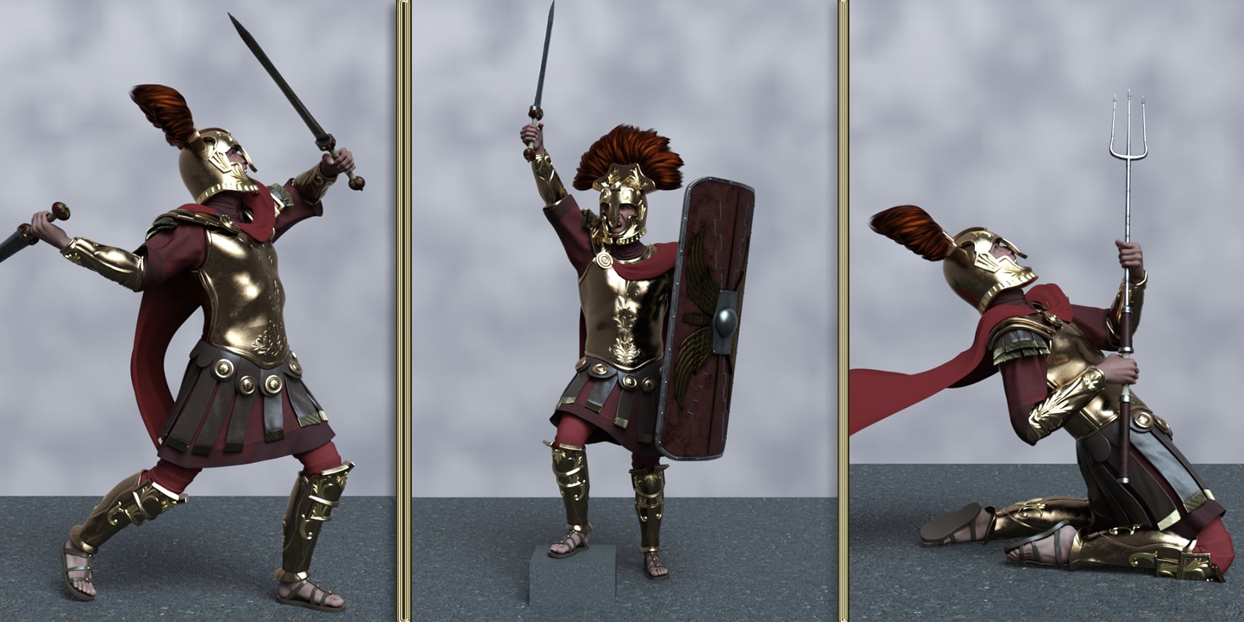 Julius Battle Hierarchical Poses for Julius 9 and Janus Weapons | Daz 3D
