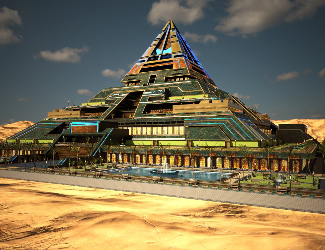 XI Futuristic Pyramid | Daz 3D