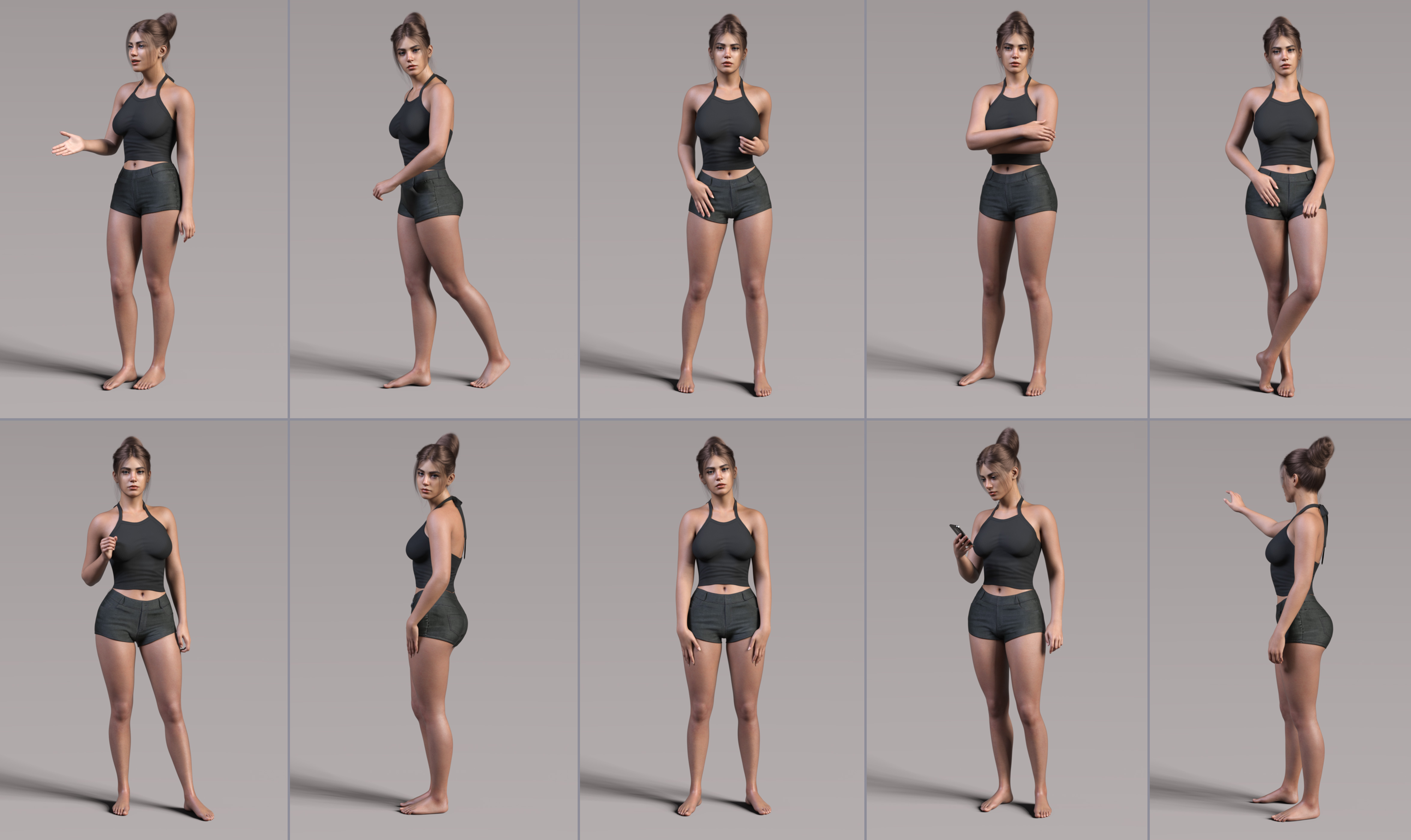 Z Universal Standing Pose Collection for Genesis 9 and 8 Female | Daz 3D