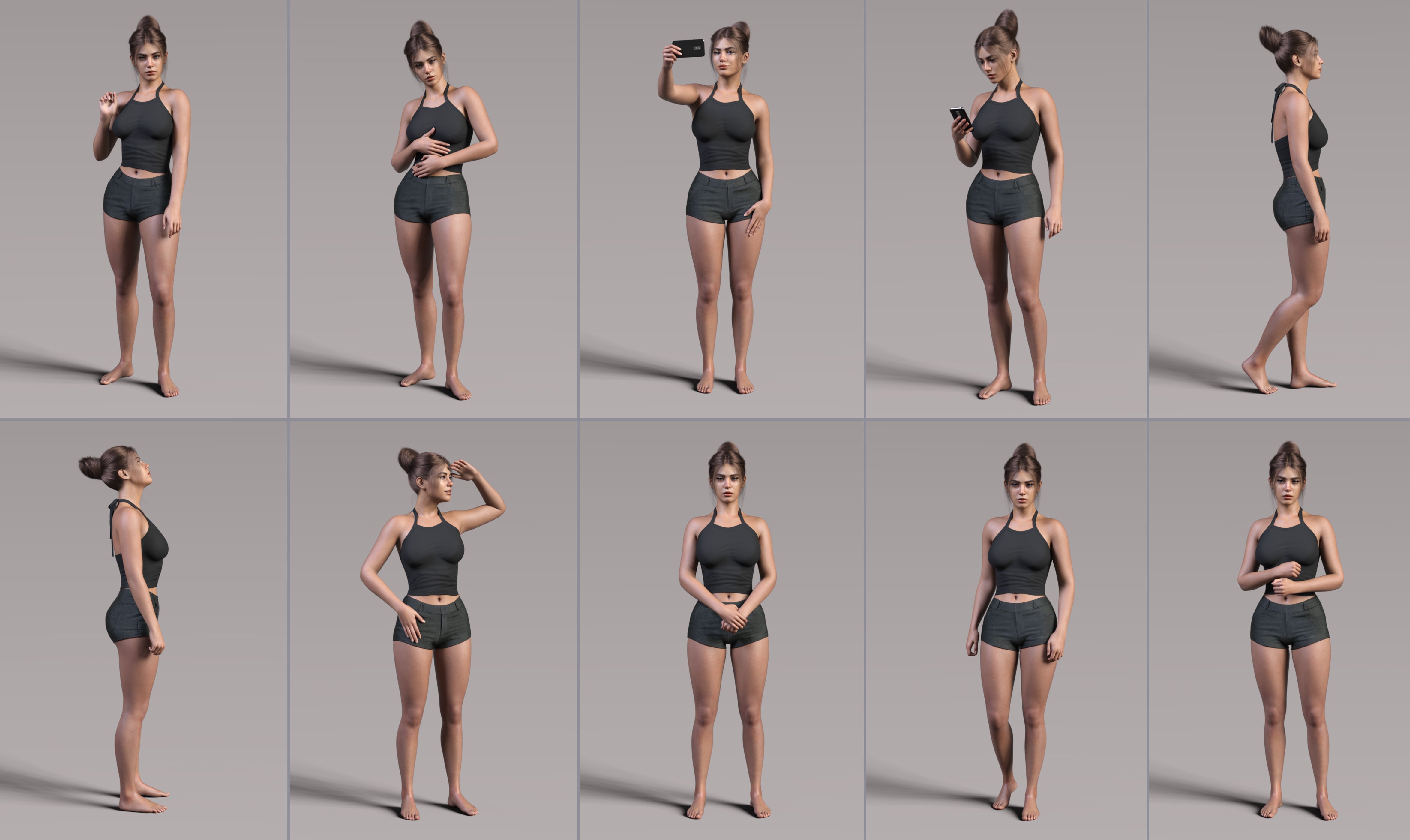 Z Universal Standing Pose Collection for Genesis 9 and 8 Female | Daz 3D
