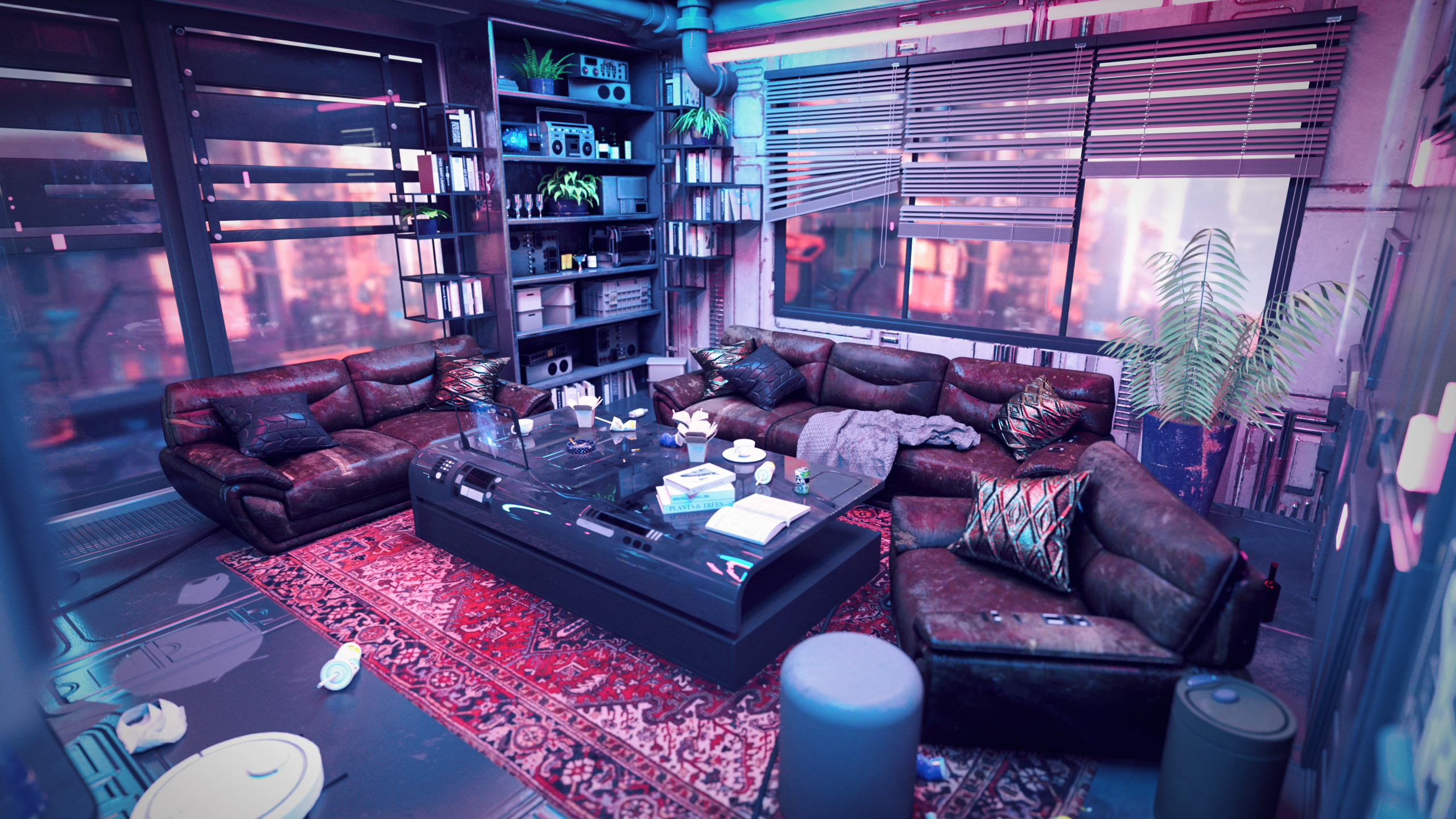 Cyberpunk Condo Living Room | Daz 3D