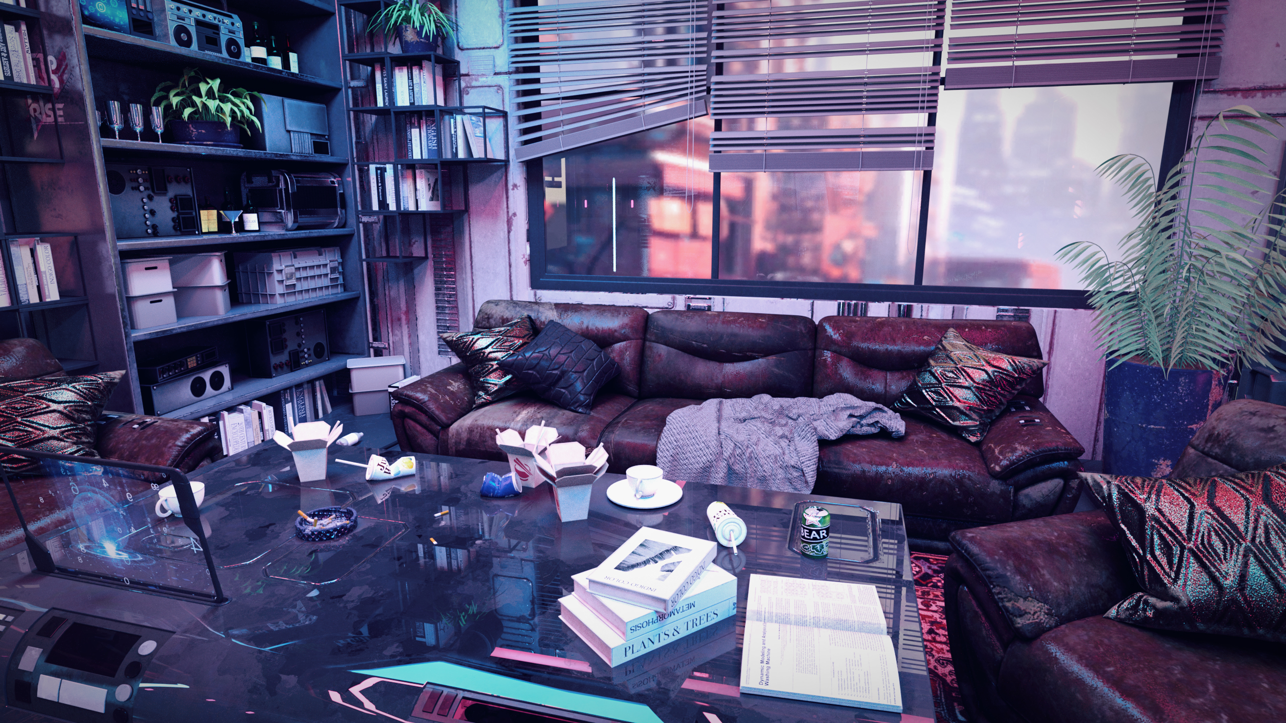 Cyberpunk Condo Living Room | Daz 3D