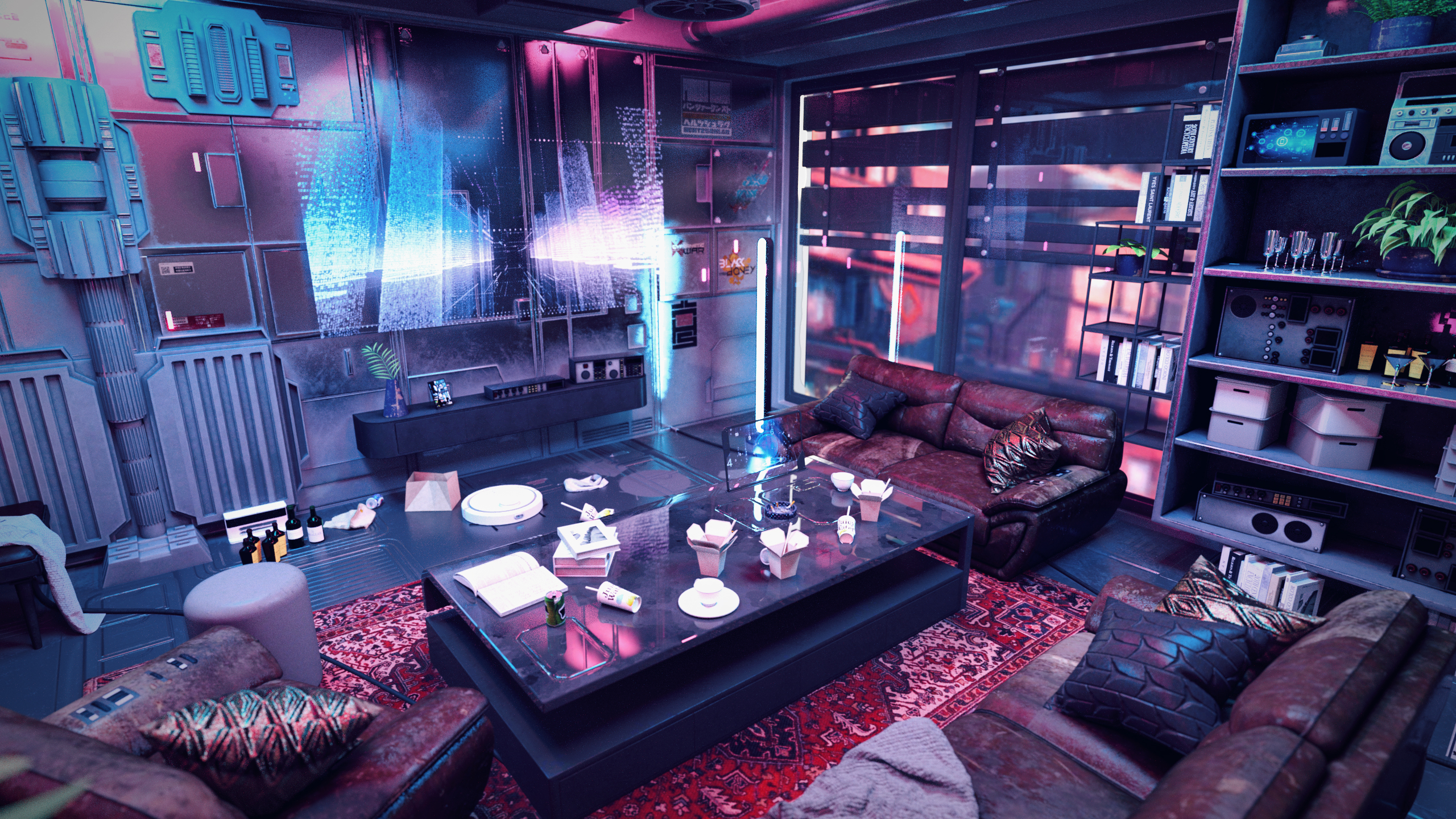 Cyberpunk Condo Living Room | Daz 3D