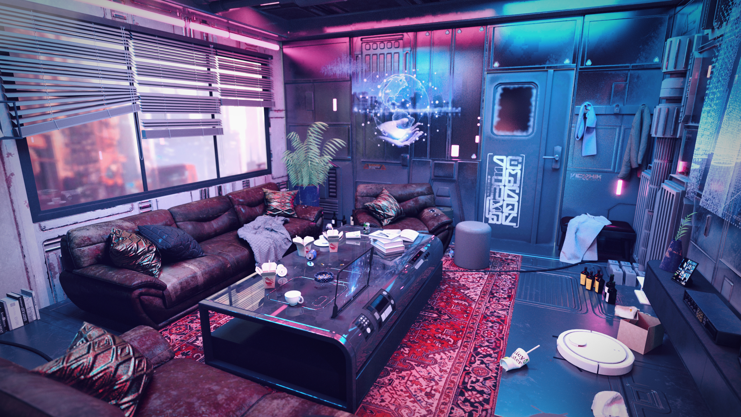 Cyberpunk Condo Living Room | Daz 3D