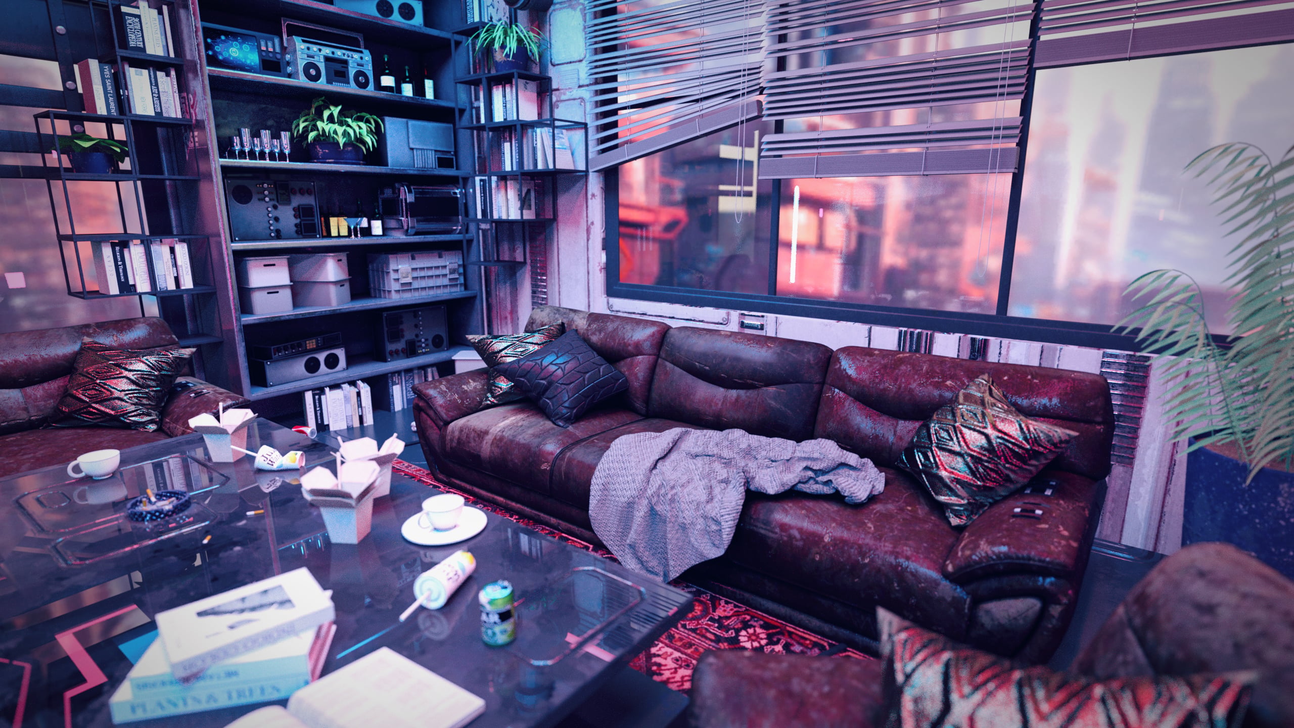 Cyberpunk Condo Living Room | Daz 3D