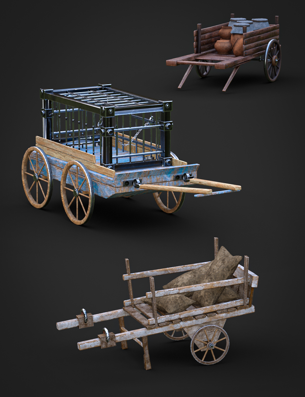 BW Medieval Transport Wagons Set 01 | Daz 3D